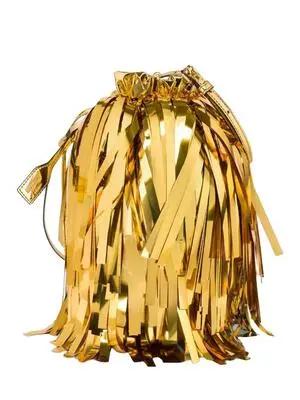 Moschino Fringed Bucket Bag - Gold