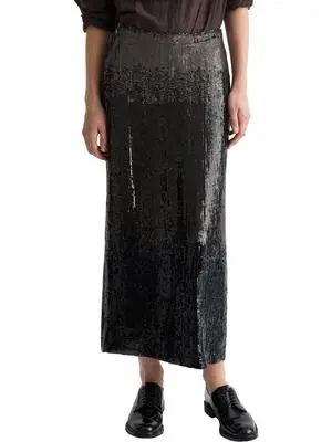TWP Sylkie Fishscale Sequined Skirt - Dark Chocolate Gradient