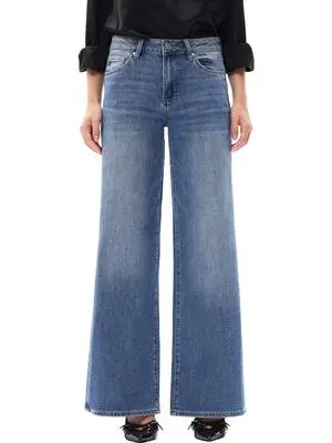 BAYEAS Mid-Rise Wide-Leg Jeans