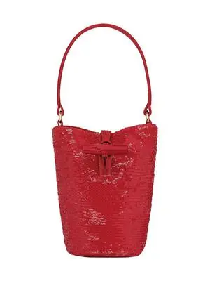 Longchamp Le Roseau Sparkling Bucket Bag - Red