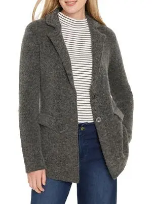 NIC+ZOE Brushed Double Knit Blazer - Charcoal