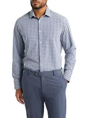 Mizzen+main Leeward Trim Fit Plaid Performance Button-up Shirt - Dark Slate Todos Plaid