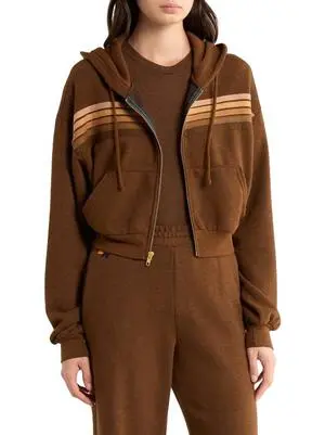 Aviator Nation 5-stripe Zip Hoodie - Chocolate/espresso