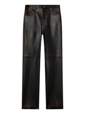 GOLDEN GOOSE Peg Leather Trousers - Brown