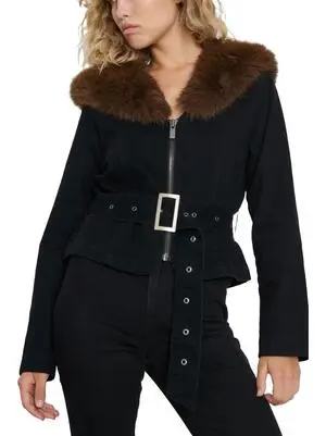 TT STUDIOS Carm Denim Faux Fur Jacket - William St.