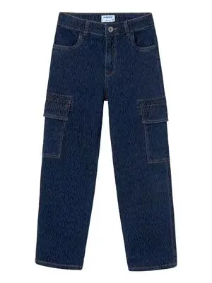 MAYORAL Relaxed Fit Cargo Jeans - Blue Denim