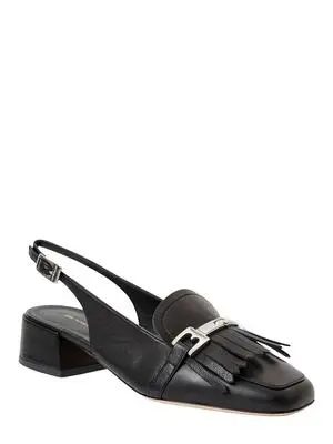 Bruno Magli Olive Slingback Kiltie Bit Loafer Pump - Black