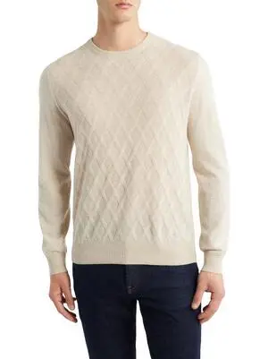 Canali Regular Fit Wool & Cashmere Sweater - Beige