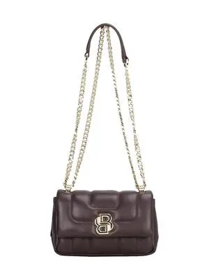 Hugo B Icon Quilted Faux Leather Convertible Shoulder Bag - Open Purple