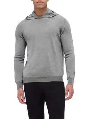 Bugatchi Merino Wool Hooded Sweater - Graphite