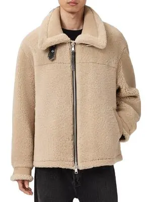 ALLSAINTS Vernon Shearling Jacket - Feather Taupe