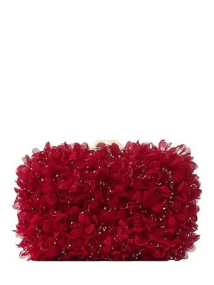 JIMMY CHOO Flower-embellished Clutch - Red