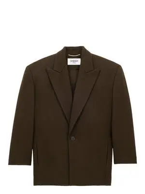 Saint Laurent Wool Short Coat - Green