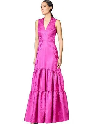 Sachin & Babi Cella Floral Damask Gown - Pink