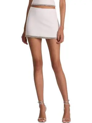 Alice + Olivia Rubi Embellished Mini Skirt - White