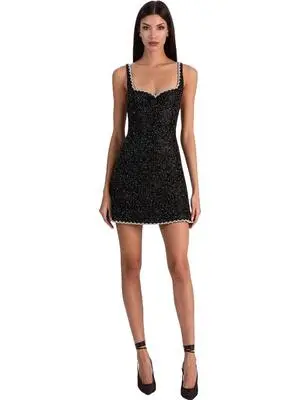 Alice + Olivia Eve Embellished Mini Dress - Black