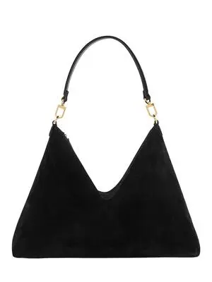 TOTEME Medium Bevel Suede Shoulder Bag - Black