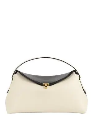TOTEME T-lock Embroidered Top Handle Bag - Black,milk