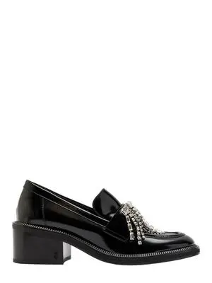 JIMMY CHOO Tylor 60 Crystal-embellished Loafers - Black And Silver