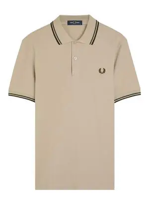 Fred Perry Twin Tipped Logo Piqué Cotton Polo Shirt - Ecru