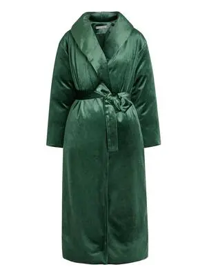 Alice + Olivia Ima Padded Belted Velvet Coat - Green