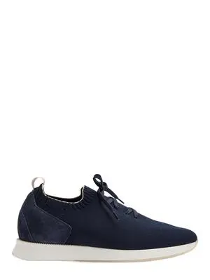 AURELIEN Panelled Knit Sneakers - Navy
