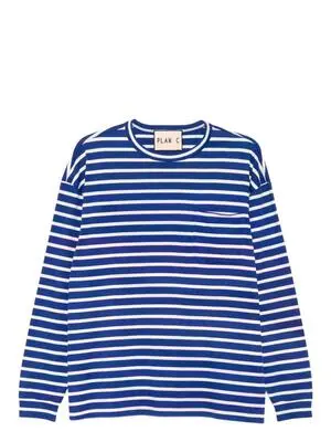 Plan C Striped Pocket T-shirt - Blue