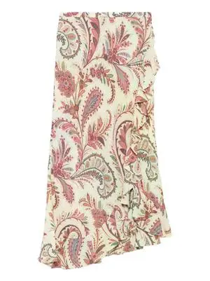Etro Paisley Asymmetric Skirt - Neutrals
