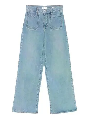 FRAME Belt-loops Wide Leg Jeans - Blue