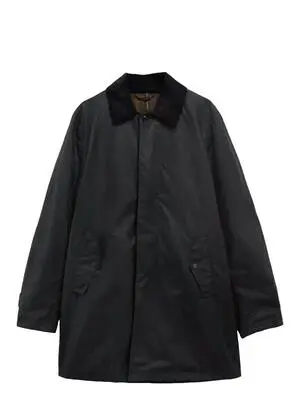 Barbour Corduroy-collar Single-breasted Coat - Blue