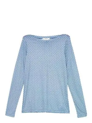 Malìparmi Geometric-print Boat-neck Top - Blue