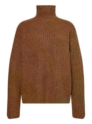 Calvin Klein Textured Knit Roll-neck Sweater - Brown