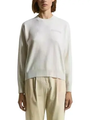 Peserico Long-sleeved Sweater With Detailing - White