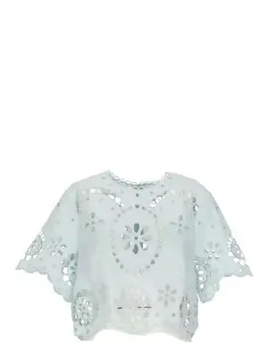 Zimmermann Awaken Embroidered Blouse - Blue