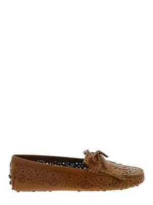 TOD'S Perforated Tasselled Loafers - Brown