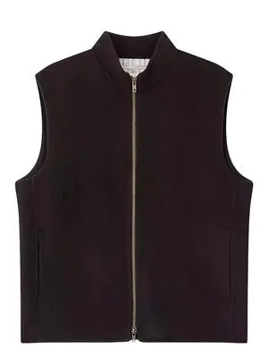 MAN ON THE BOON. Zip-up Vest - Brown