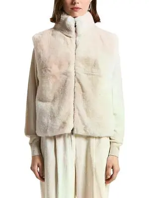 Peserico Faux-fur Gilet - Neutrals