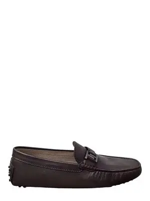 TOD'S Double-t Leather Loafers - Brown
