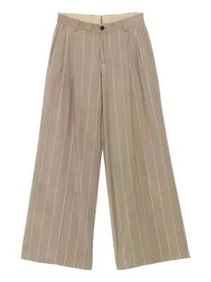 LUIGI BIANCHI MANTOVA Striped Tailored Trousers - Brown