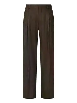 MAN ON THE BOON. Pleated Trousers - Brown