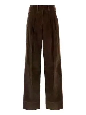 PT TORINO Corduroy Palazzo Trousers - Brown
