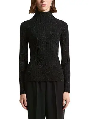 Peserico High-neck Ribbed Knitwear - Black