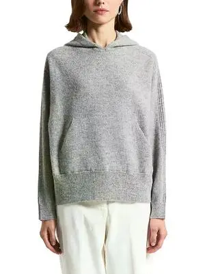 Peserico Hooded Ribbed Knitwear - Grey