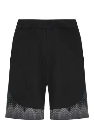 Missoni Zigzag-pattern Fleece Shorts - Black
