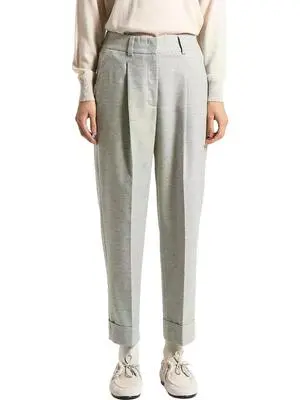 Peserico Pleated Cuffed Trousers - Grey