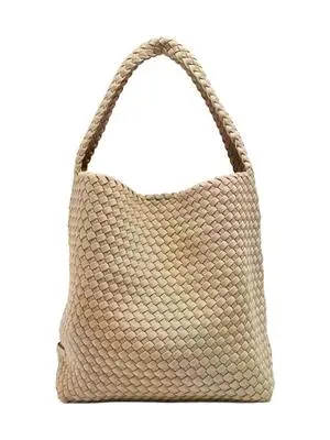 NAGHEDI Medium Nomad Woven Shoulder Bag Neutrals