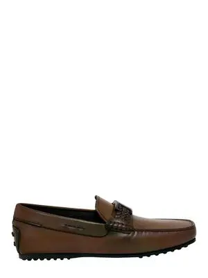TOD'S City Gommino Braided-detail Loafers - Brown
