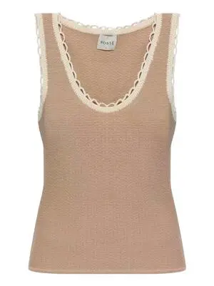 Posse Willow Crochet-trim Top - Neutrals