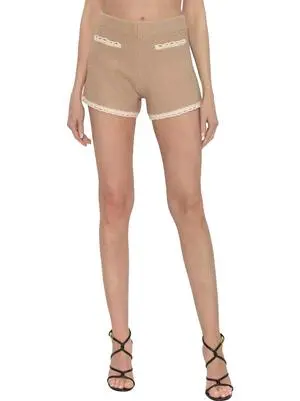 Posse Willow Crochet-trim Shorts - Neutrals