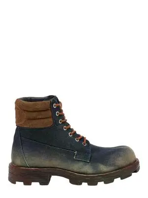 DIESEL® Padded-collar Lace-up Boots - Blue